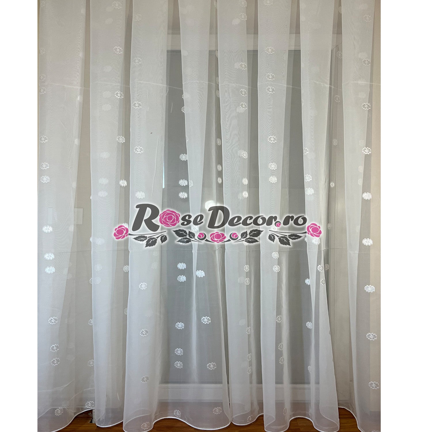 Perdea Voal Flowers 01 – Rose Decor