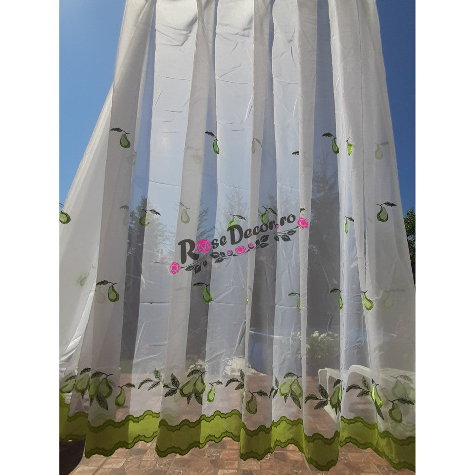 Perdea Voal Broderie - Bucătărie 02 – Rose Decor